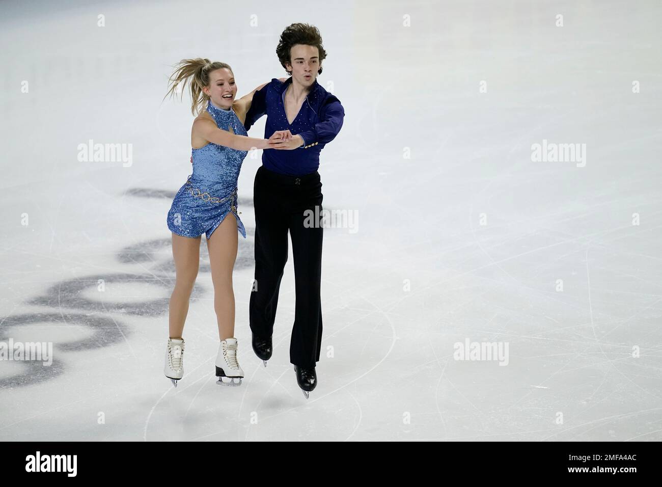 Eva Pate and Logan Bye perform during the rhythm dance program at the U ...