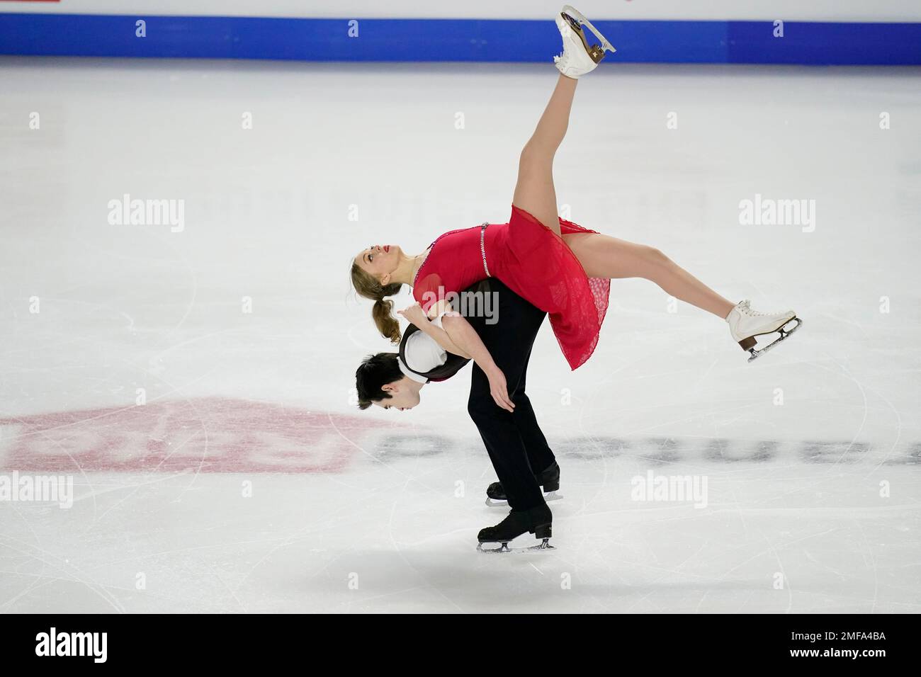 Breelie Taylor and Tyler Vollmer perform during the rhythm dance ...
