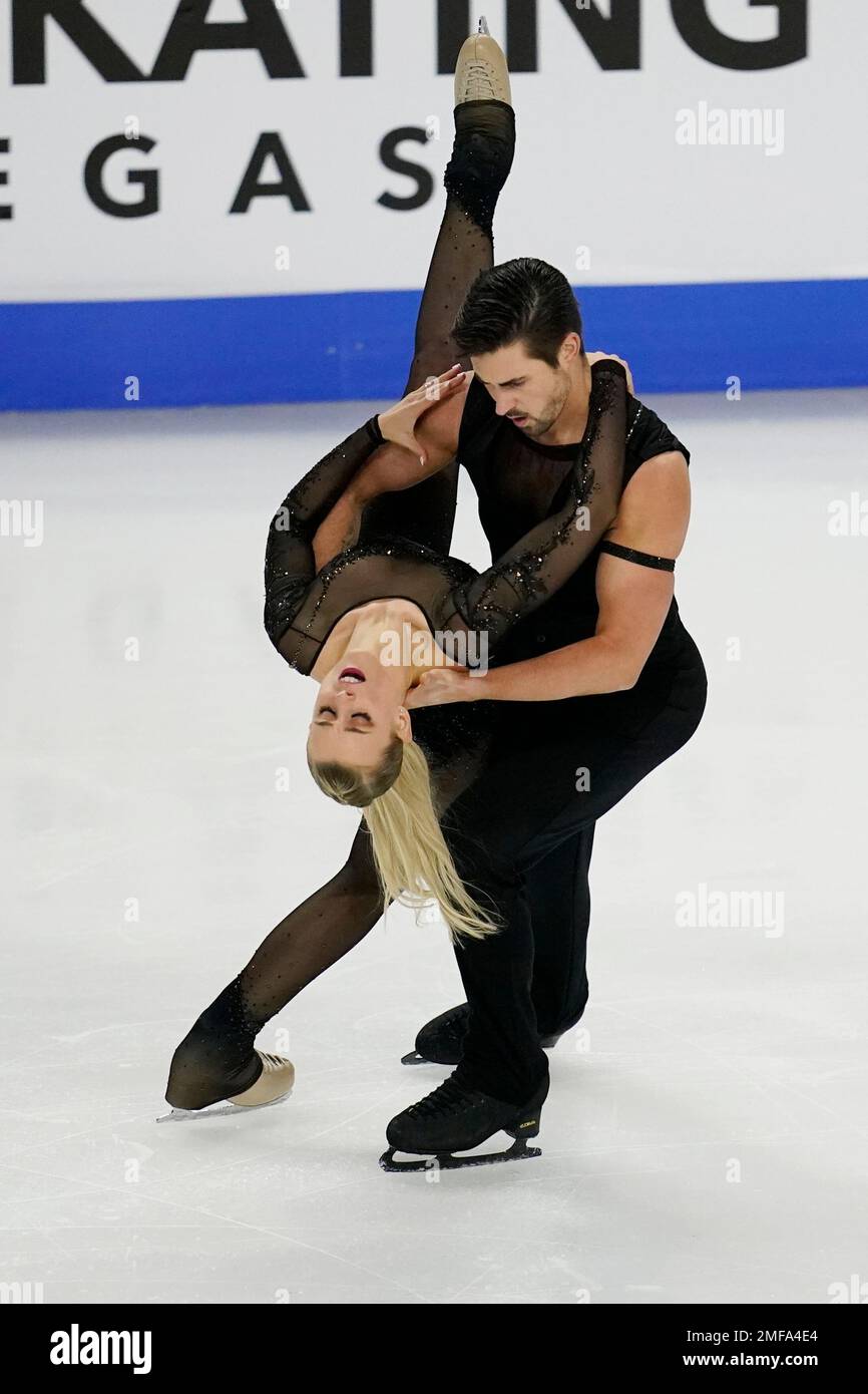 Madison Hubbell and Zachary Donohue perform during the rhythm dance ...