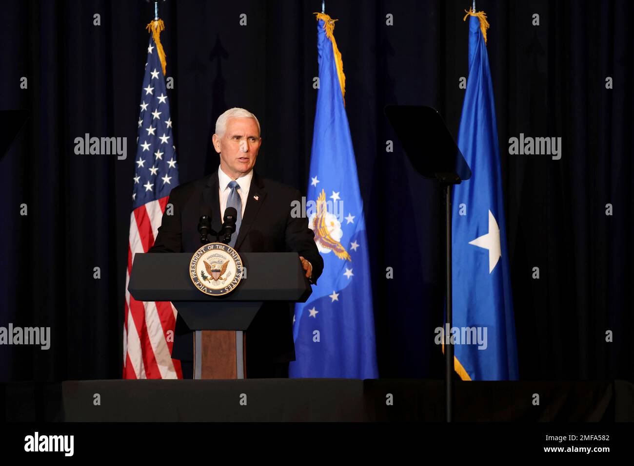 Vice President Mike Pence speaks during a memorial service for the late ...