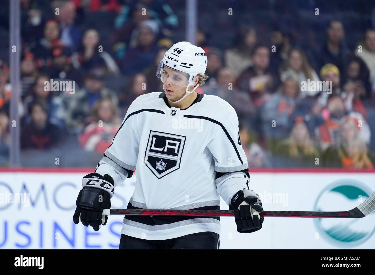 Los Angeles Kings' Blake Lizotte plays during an NHL hockey game ...