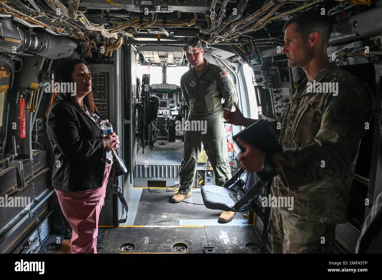 Jacqueline Benningfield, Air Force Deputy Auditor General, tours a CV ...