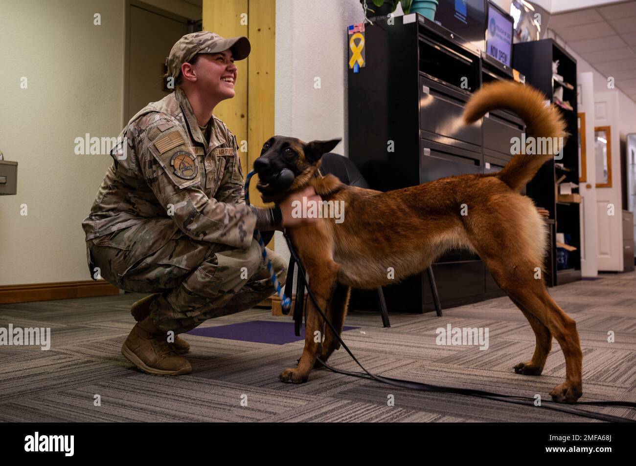 Staff Sgt Veronica Baham, 99th Security Forces Squadron K-9 handler ...