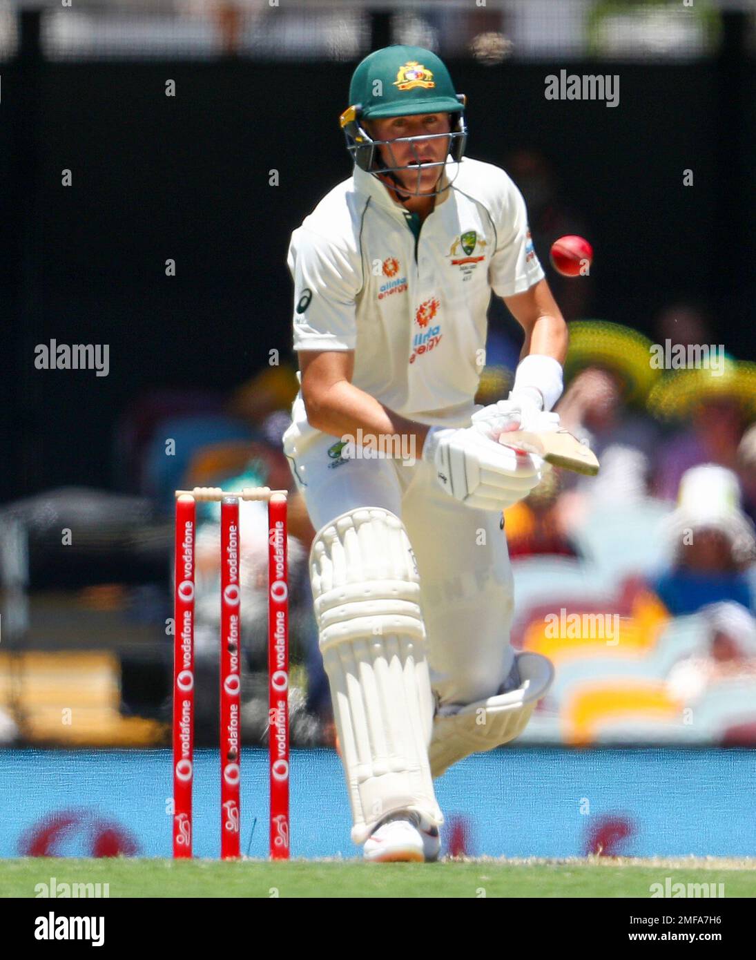 Australia's Marnus Labuschagne bats during play on the first day of the ...