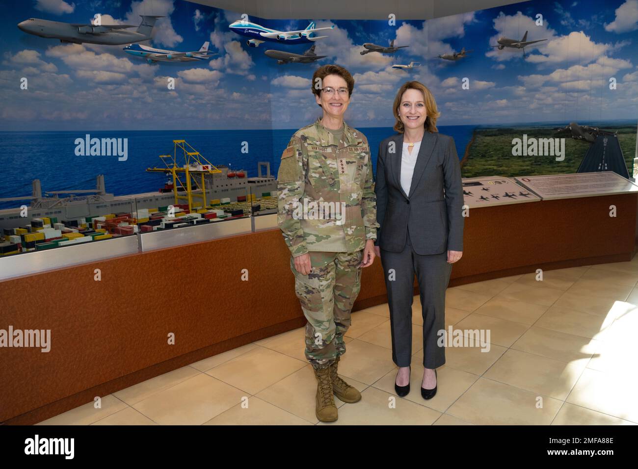 Deputy Secretary of Defense Kathleen H. Hicks meets with the commander ...