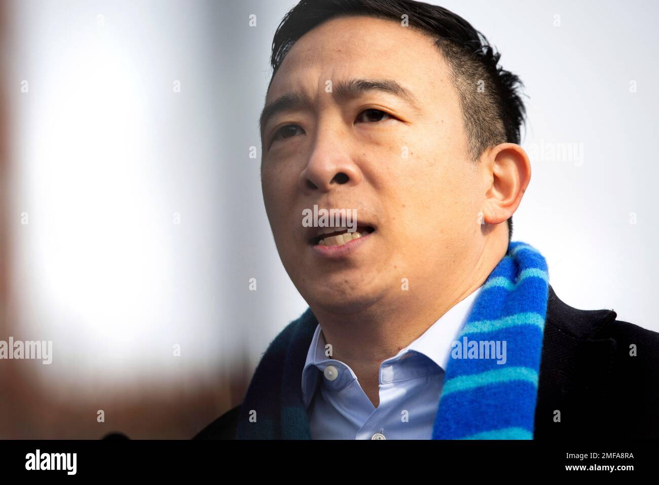 Andrew Yang announces his run for New York Mayor during a news ...