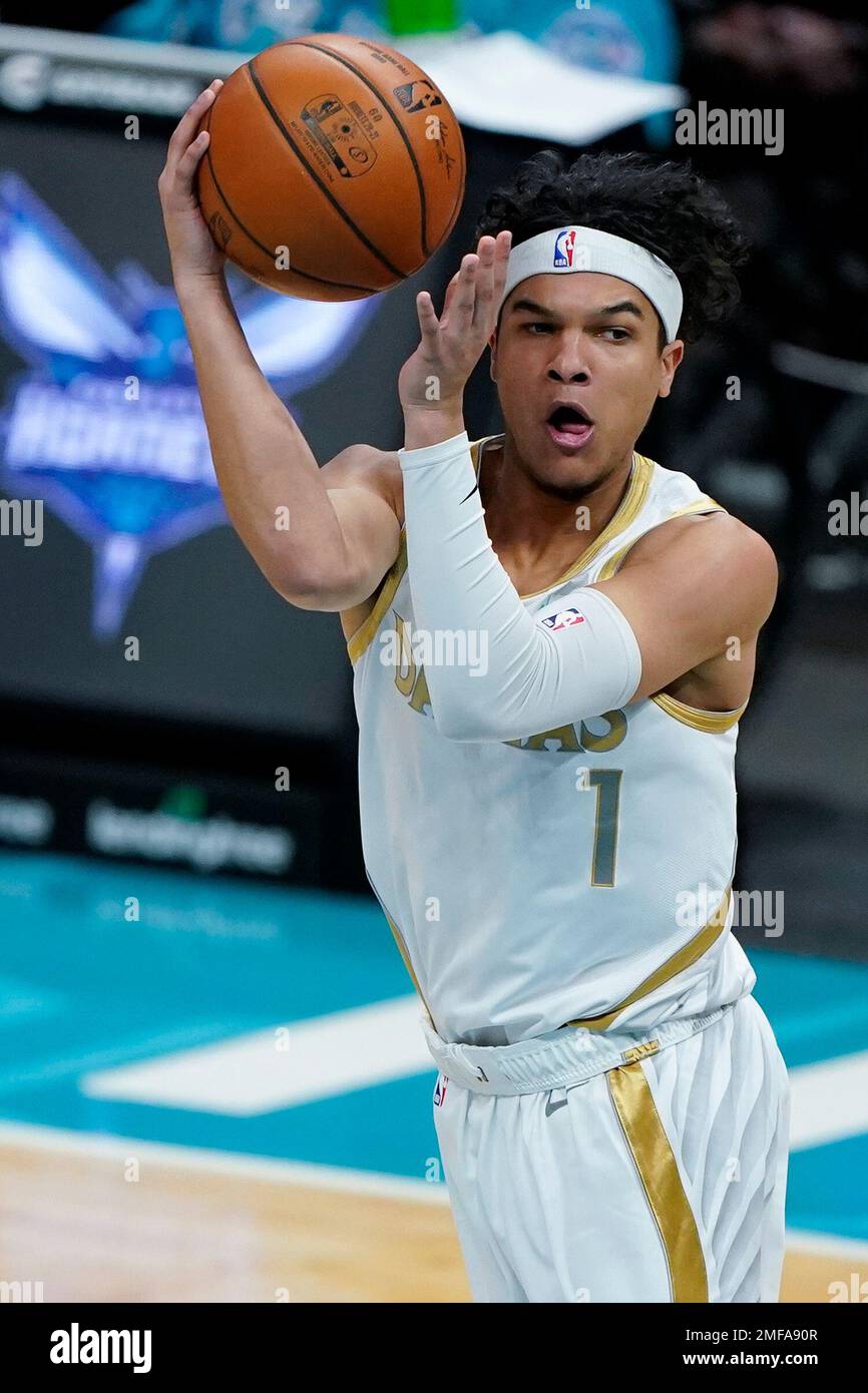 Dallas Mavericks guard Tyrell Terry plays against the Charlotte Hornets ...