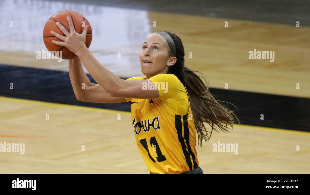 Iowa's Megan Meyer during an NCAA basketball game on Wednesday, Jan. 13 ...