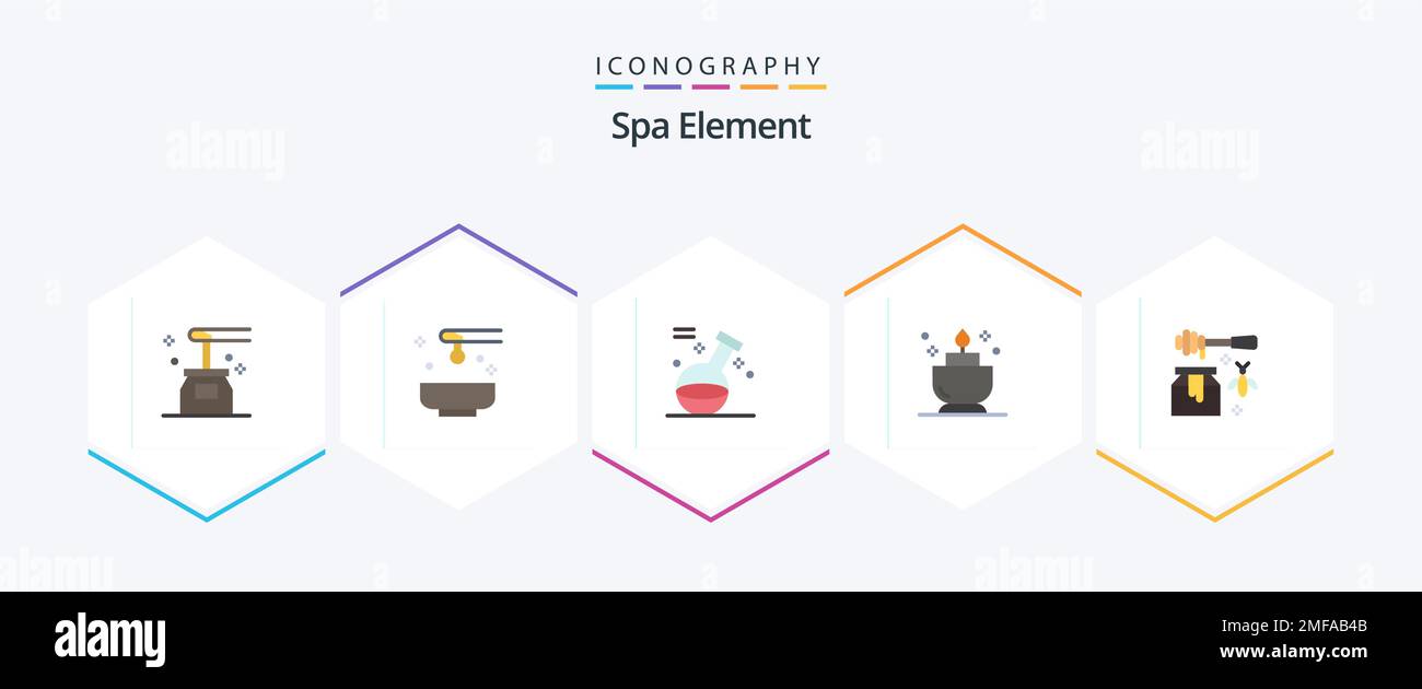 Spa Element 25 Flat icon pack including . sweet. spa. pot. bee Stock Vector Image & Art - Alamy