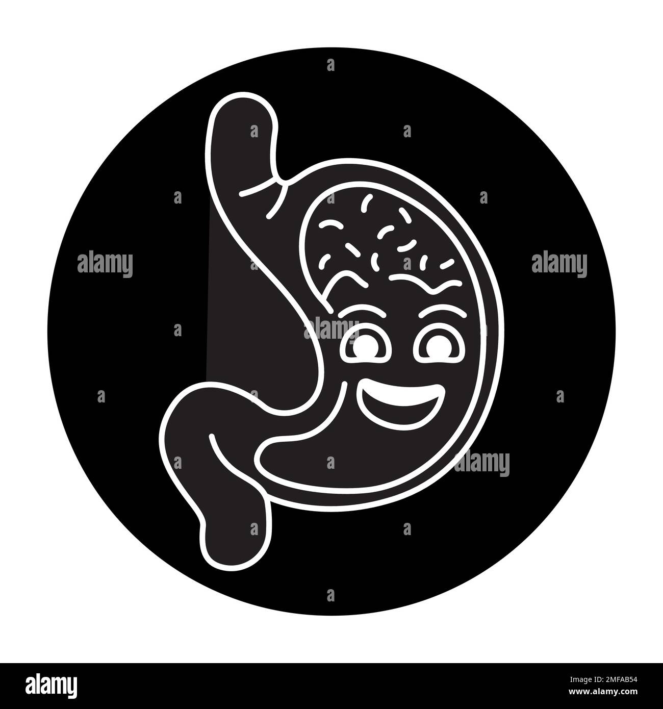 Human organ stomach color line icon. Mascot of emotions. Pictogram for ...