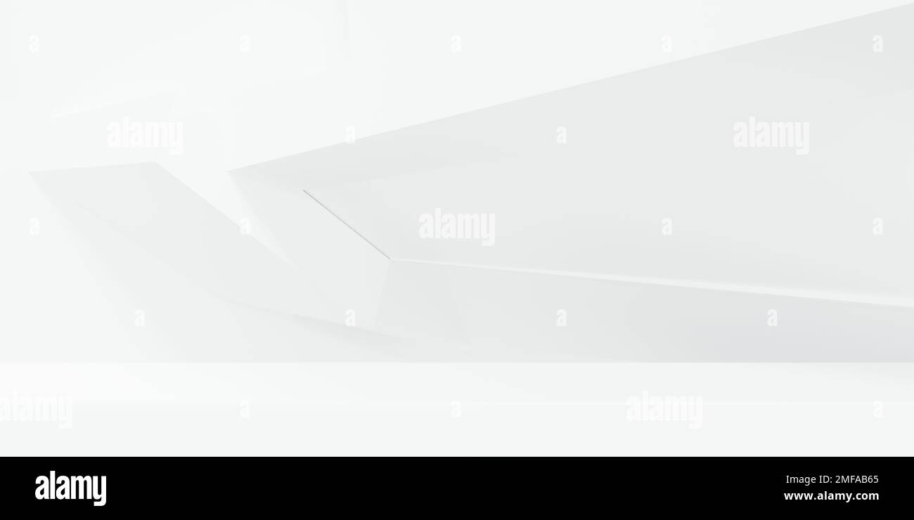 3d rendering of white abstract geometric background. Scene for ...