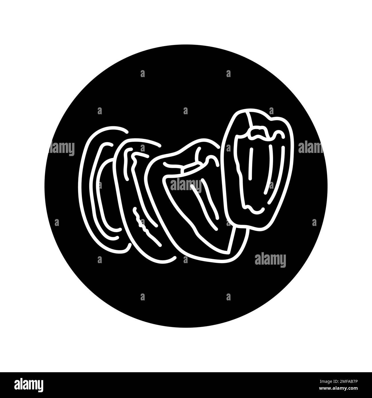 Chopped red pepper color line icon. Natural vegetable. Pictogram for ...