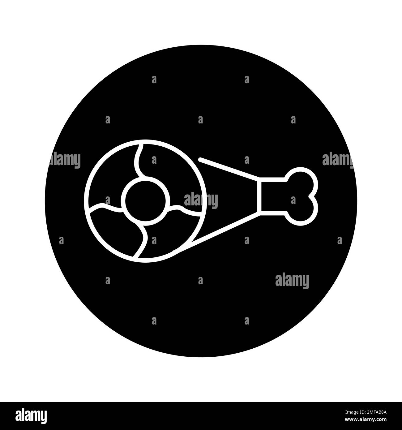 Beef leg color line icon. Cutting meat. Pictogram for web page, mobile ...