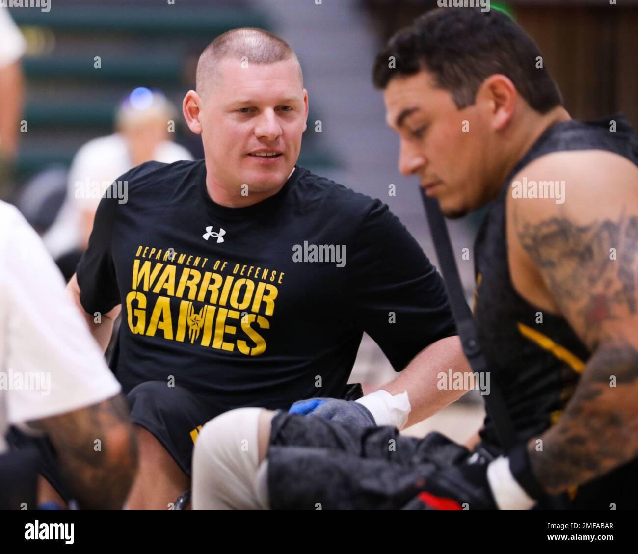 U.S. Army Spc. Gerald Blakely participates in wheelchair rugby practice ...