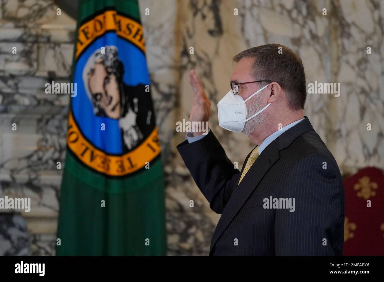 Washington Lt. Gov. Denny Heck takes the oath of office, Wednesday, Jan ...