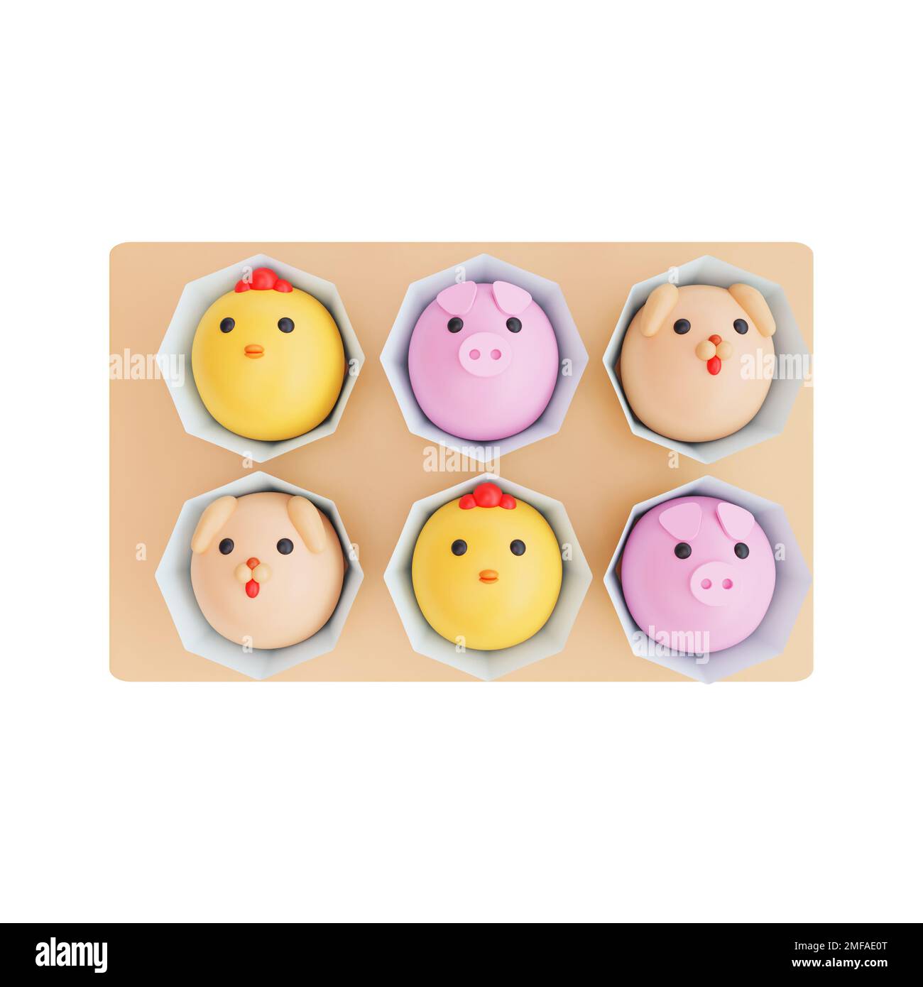 3d illustration of asian food Mochi character cute,japanese food Stock ...