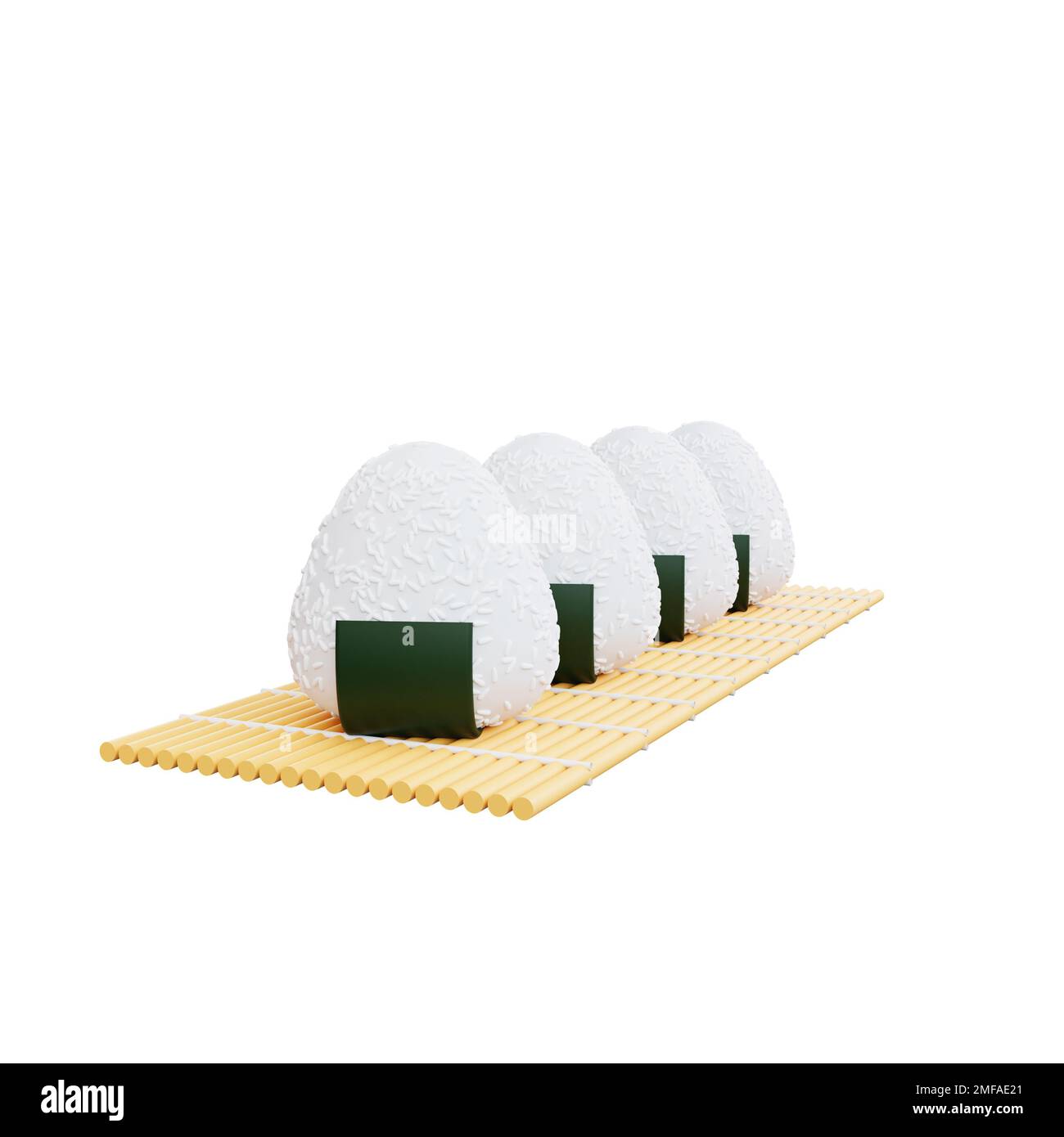 3d illustration of asian food onigiri Stock Photo - Alamy