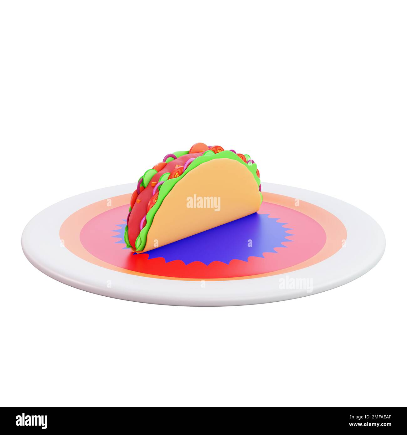 3d illustration of taco food, mexican food Stock Photo - Alamy