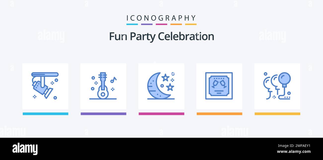 Party Blue 5 Icon Pack Including birthday. letter. bar. invitation ...