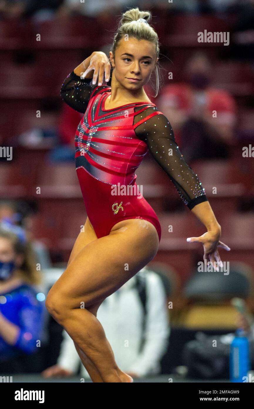 University of Utah gymnast Sydney Soloski during an NCAA gymnastics ...