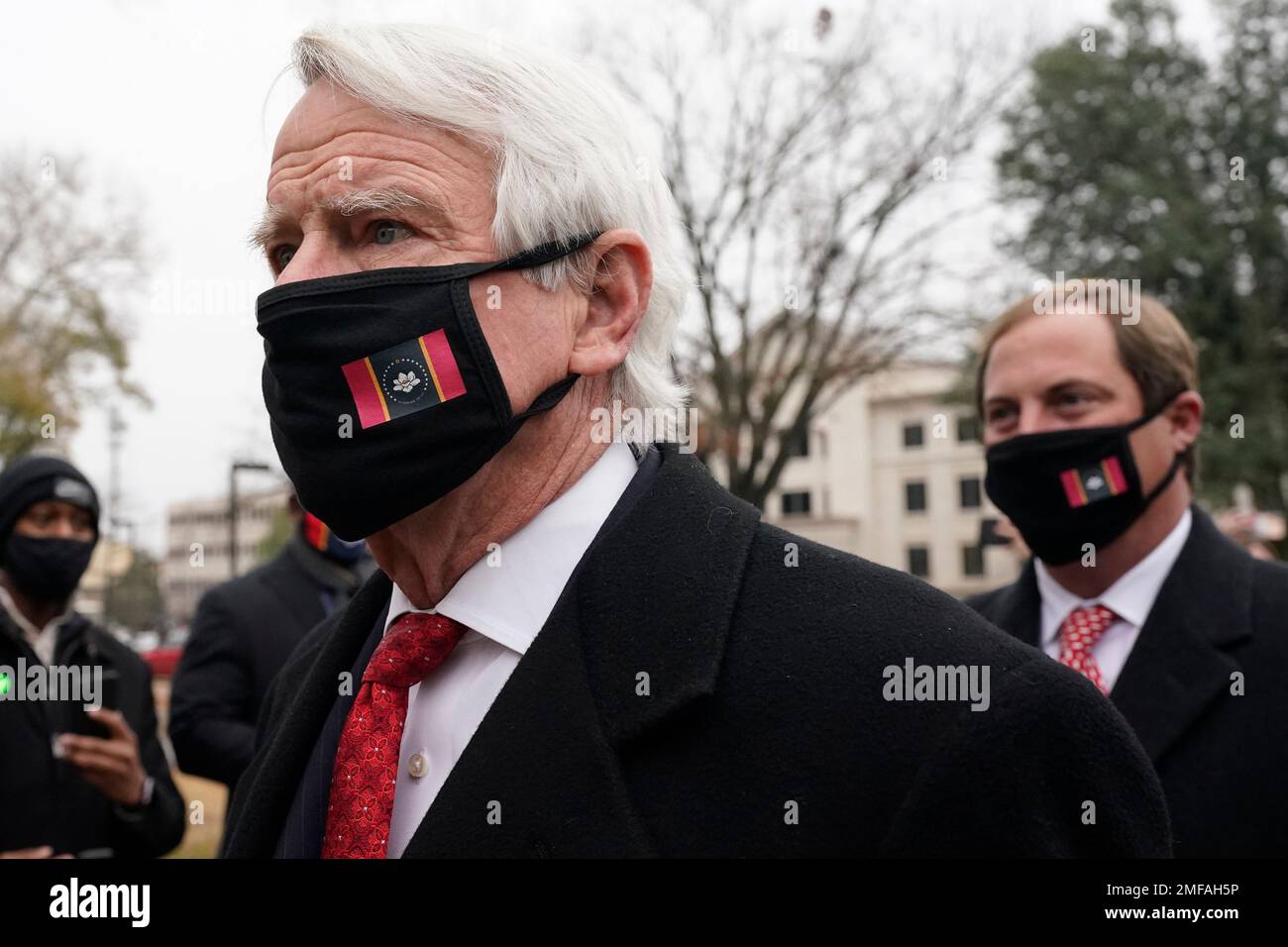 State flag commission members Mack Varner, left, and Frank Bordeaux ...