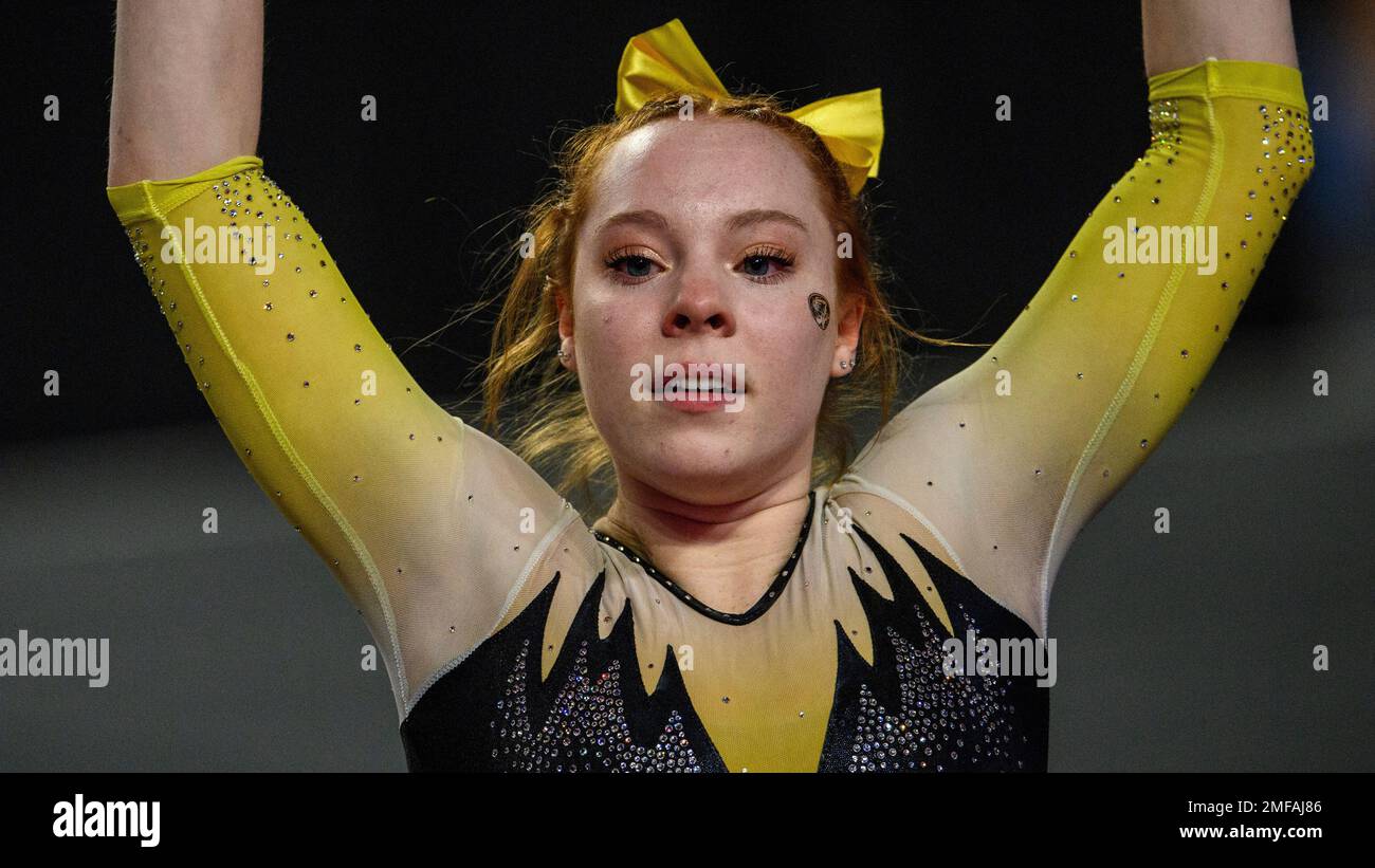 Missouri gymnast Jena Swanson competes against Georgia during an NCAA ...