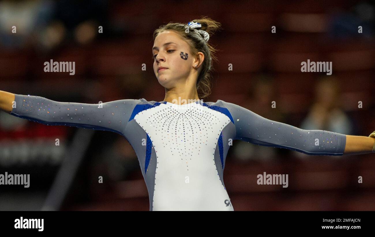 Utah State University gymnast Olivia Blakely during an NCAA gymnastics ...