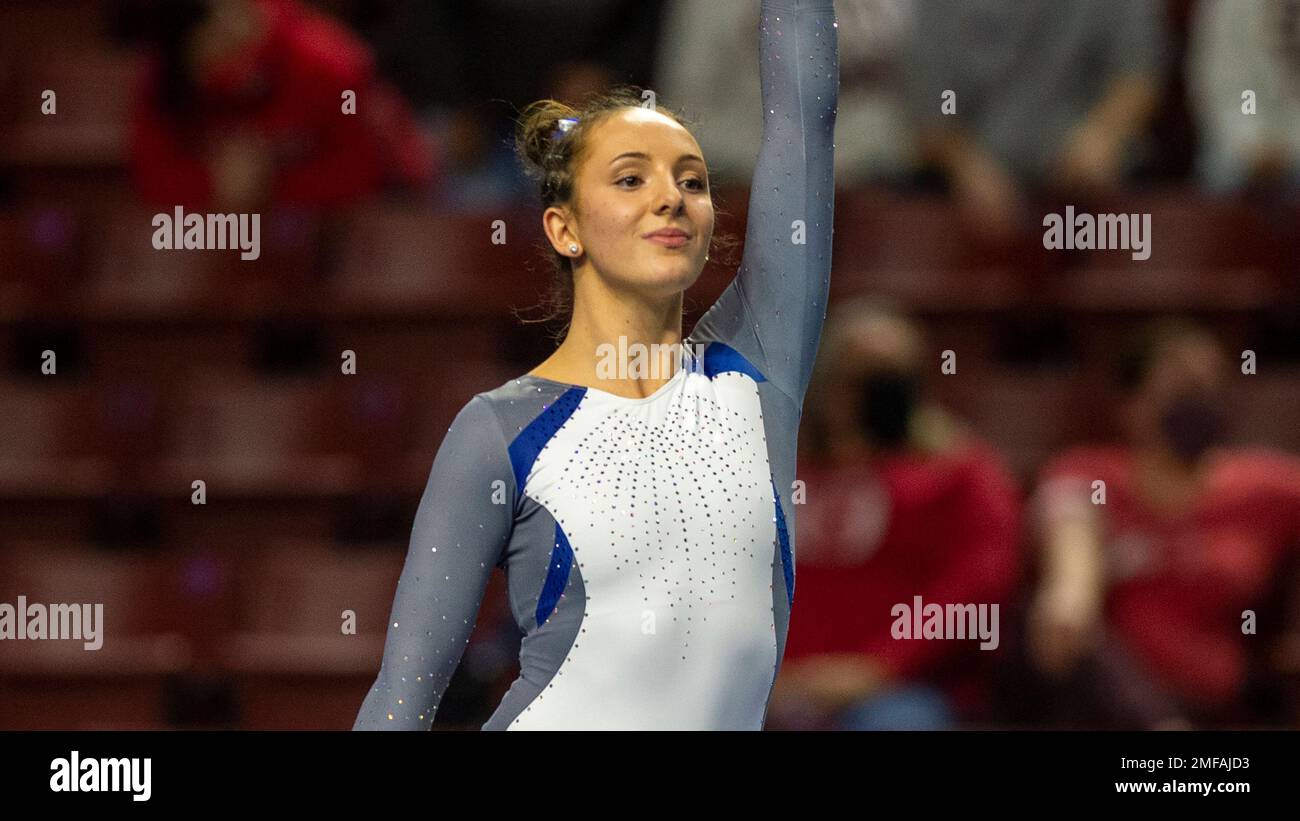 Utah State gymnast Ariel Toomey during an NCAA gymnastics meet on ...
