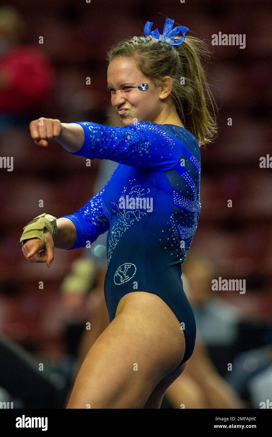 Brigham Young University gymnast Jordan Matthews during an NCAA ...