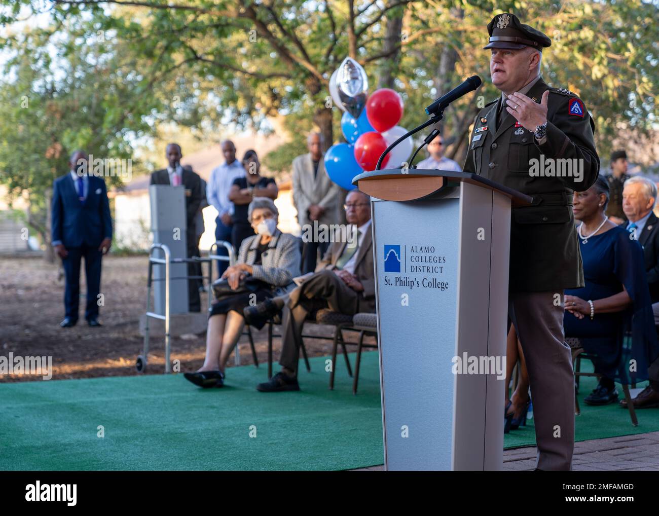U.S. Army Lt. Gen. John Evans, commanding general of U.S. Army North, speaks during St. Philip’s ...