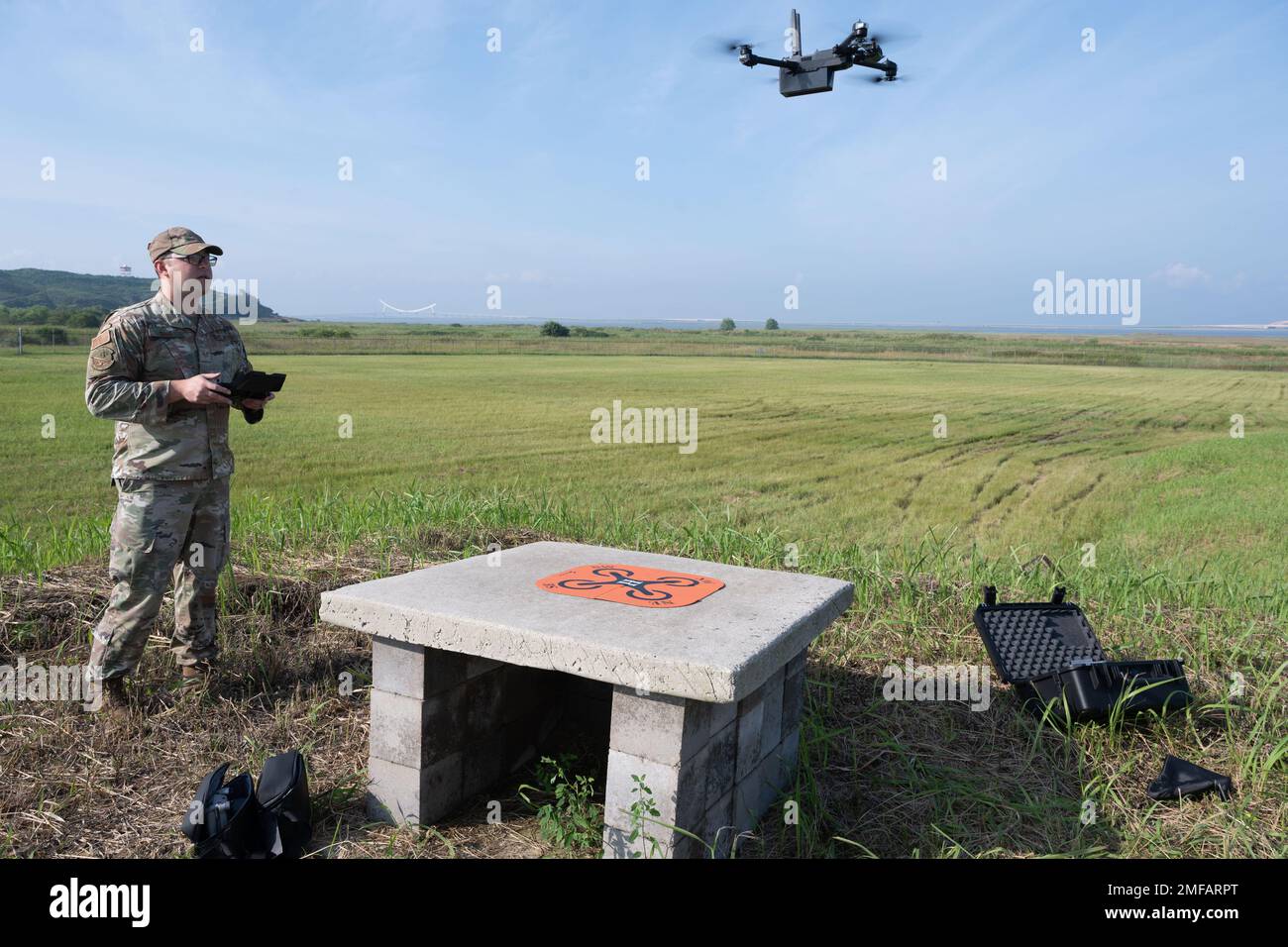 Staff Sgt. Carlos Casis, 8th Security Forces Squadron small unmanned aerial system operator ...