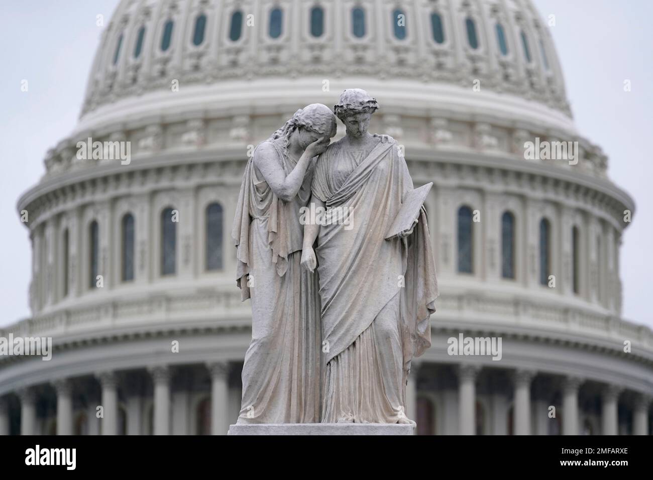 FILE - This Monday, Jan. 4, 2021 file photo shows the Peace Monument ...