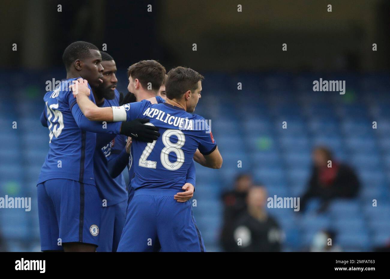 Chelsea's Mason Mount celebrates with teammates after scoring his side ...