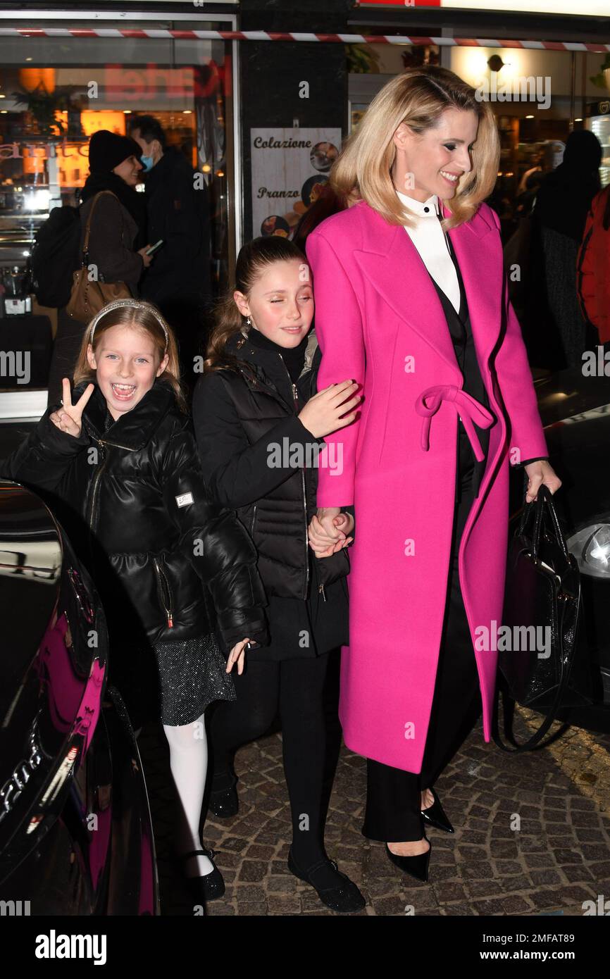 Milan, Italy. 24th Jan, 2023. Milan, Michelle Hunziker celebrates her ...