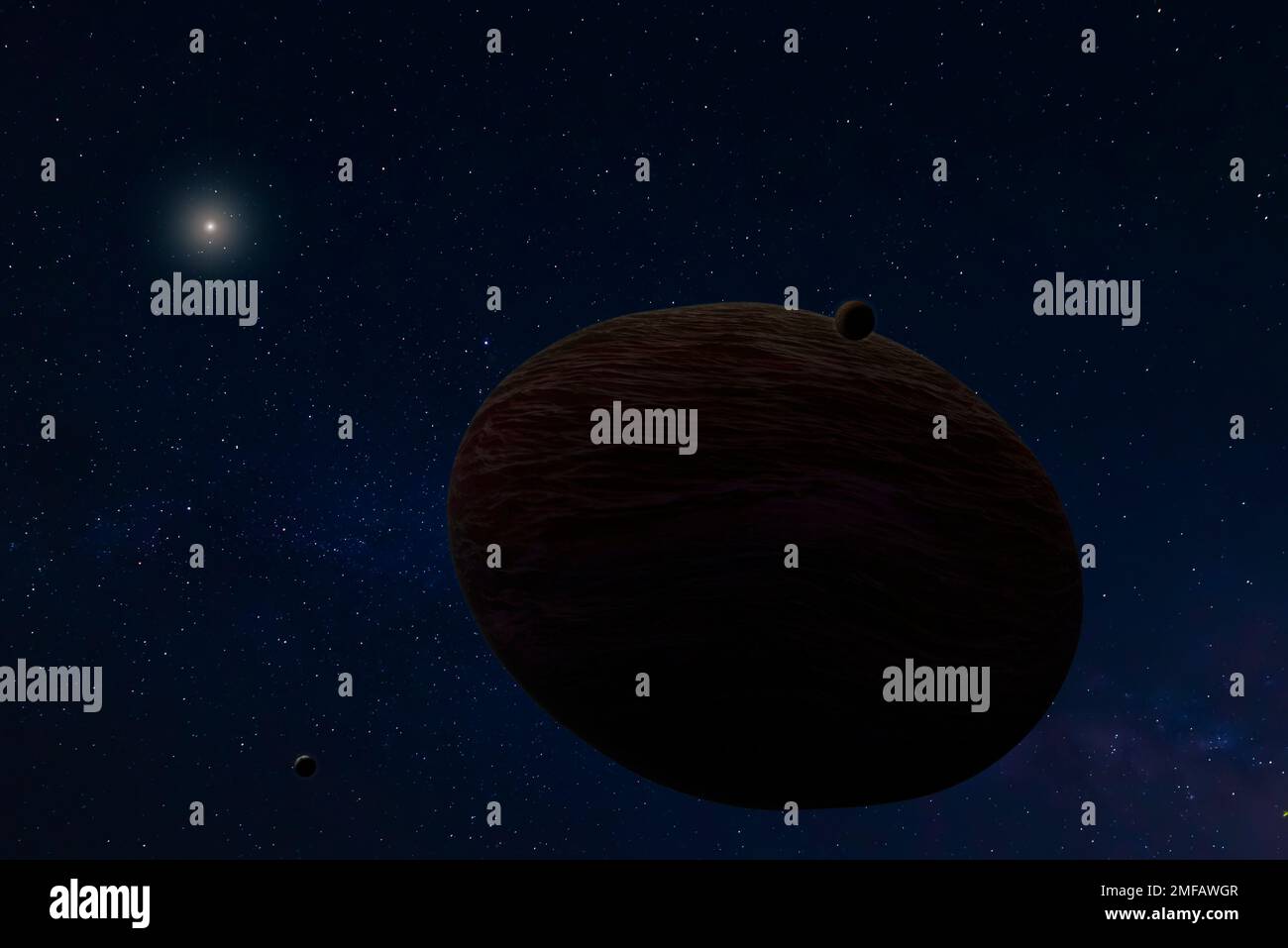 The planetary system composed of the dwarf planet Haumea and its two ...