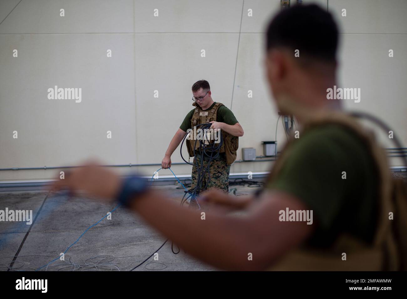 U.S. Marine Corps Lance Cpl. Brandon Connell, a transmissions systems ...