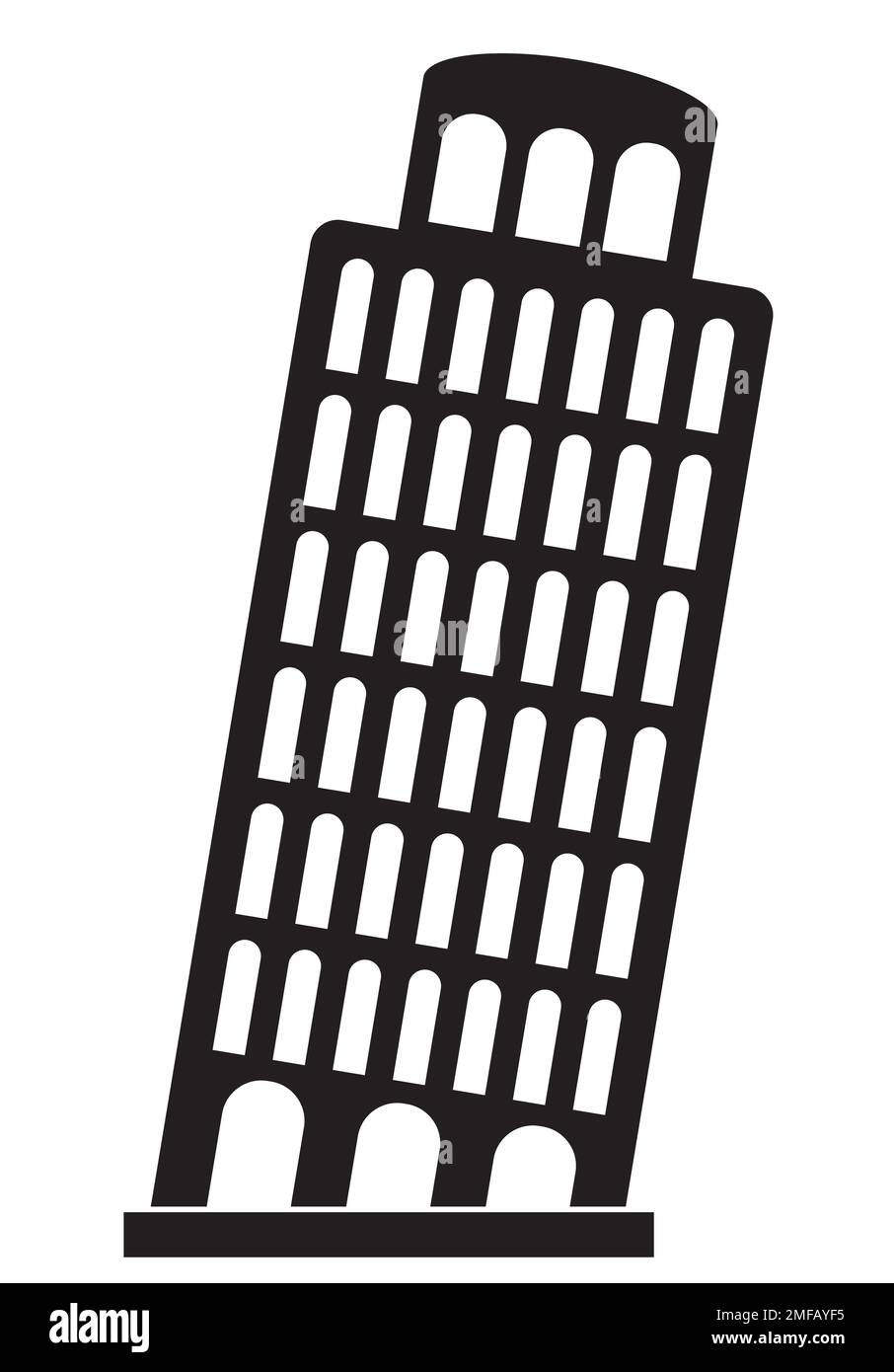 Tower of Pisa icon on white background. Pisa Tower sign. flat style ...