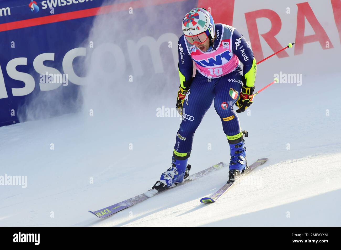 Italy's Luca De Aliprandini gets to the finish area after completing an ...