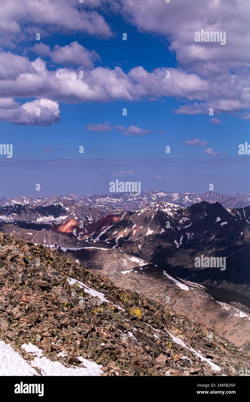 Taken from La Plata Peak at 14,344 feet above sea level, this image ...