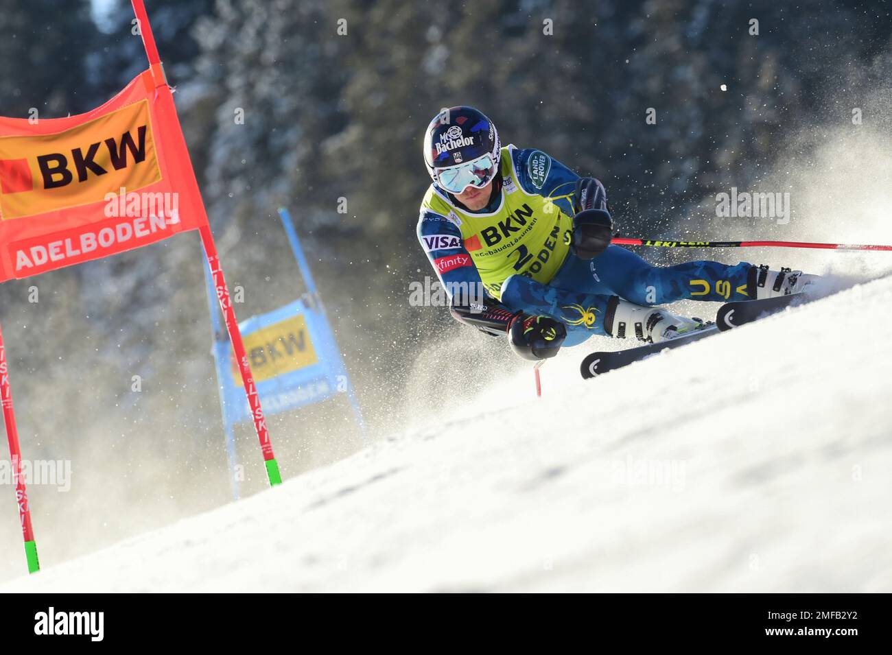 United States' Tommy Ford speeds down the course during an alpine ski ...