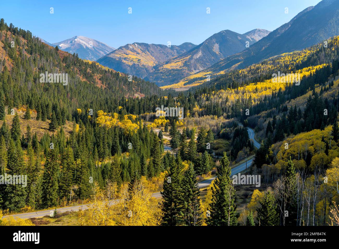 Autumn Valley - Panoramic Autumn overview of Gunnison County Road 3 ...