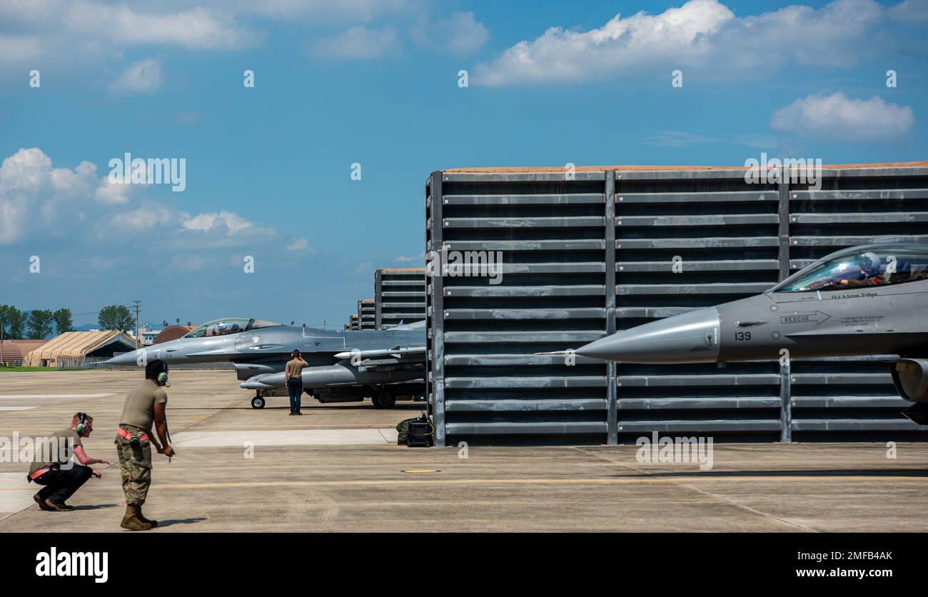 Airmen assigned to the 36th Fighter Generation Squadron perform pre ...