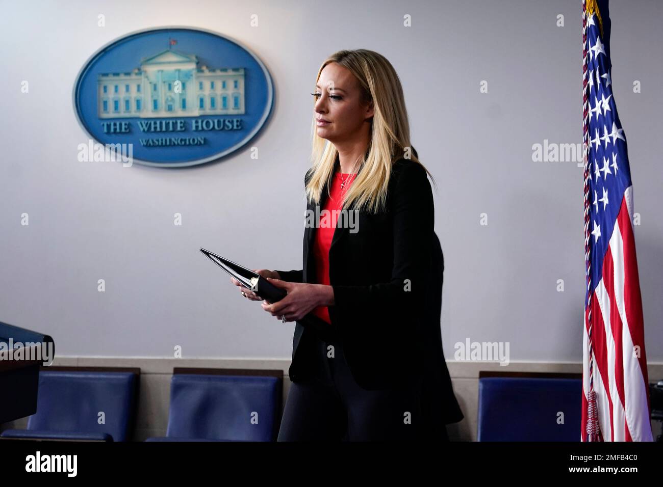 White House press secretary Kayleigh McEnany arrives to deliver a ...