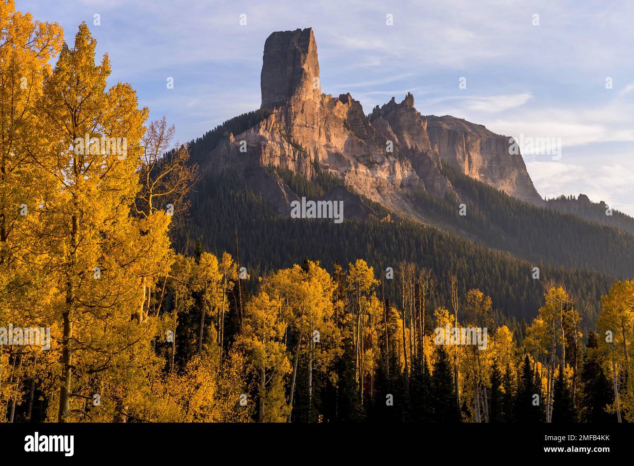 Autumn at Chimney Peak - An Autumn evening view of Chimney Peak rock ...