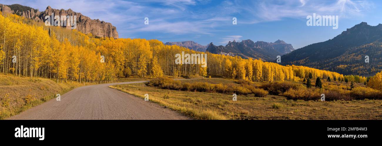 Autumn Golden Valley - A panoramic Autumn evening view of Owl Creek ...