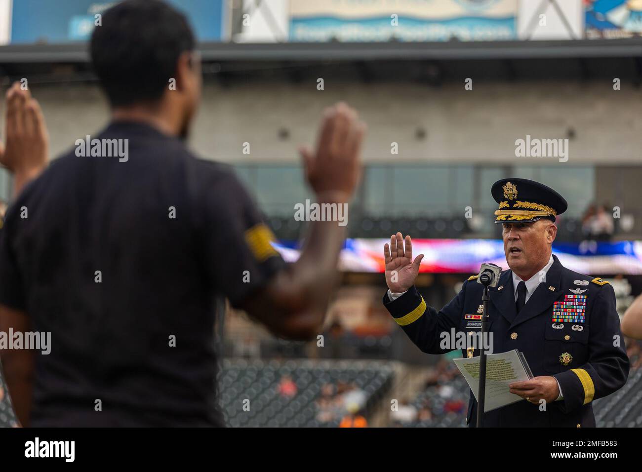 During a special Military Appreciation Night and Meet Your Army event ...