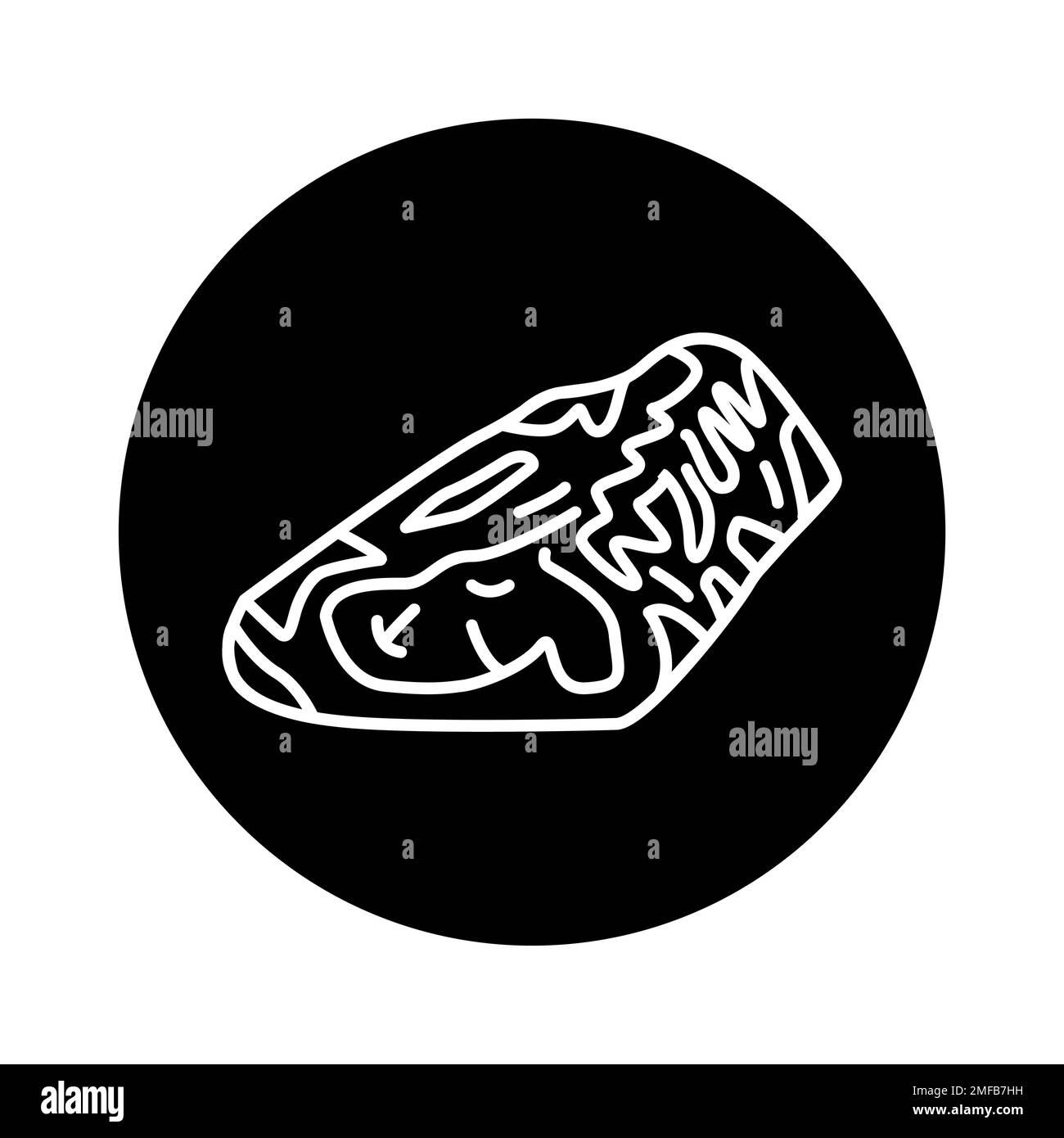 Beef neck cut color line icon. Cutting meat. Pictogram for web page ...