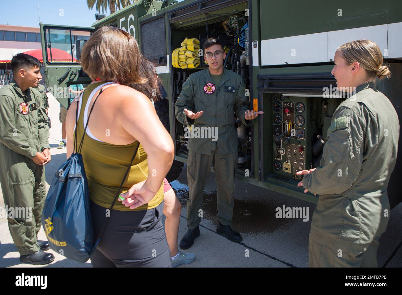 U.S. Marine Corps Pfc. Adrian Vigil, an expeditionary firefighting and ...