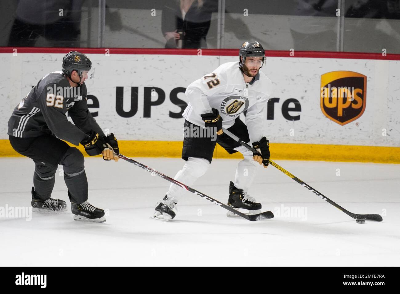 Vegas Golden Knights left wing Gage Quinney (72) skates around center ...