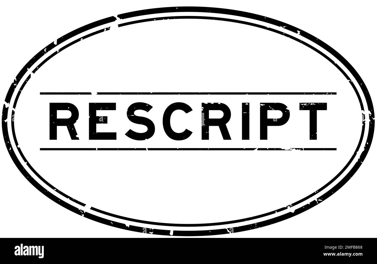 Grunge black rescript word oval rubber seal stamp on white background ...